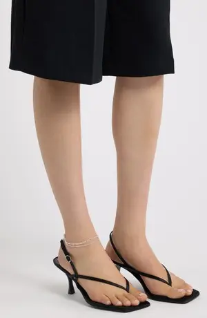 Nordstrom Three-row Delicate Chain Anklet - Silver