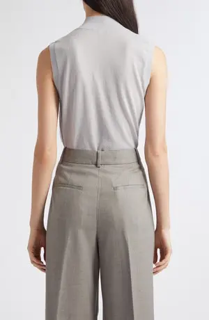 REISS Evelyn Funnel Neck Merino Wool Top