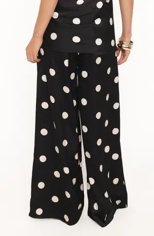 PETAL & PUP Belinda Polka Dot Wide Leg Drawstring Pants