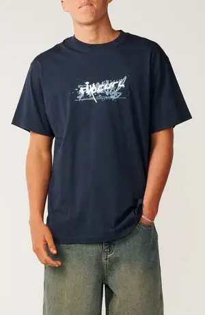 Rip Curl Archive Mash Up Cotton Graphic T-shirt - Dark Navy