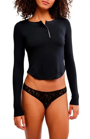 Free People Intimately Fp Dream State Henley Fp Black