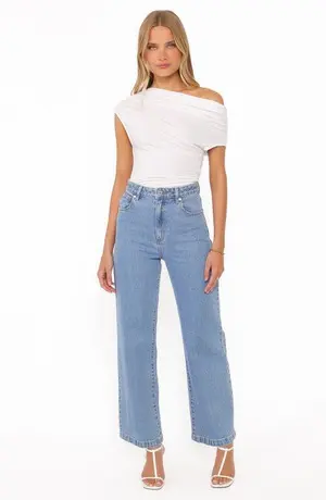 PETAL & PUP Jacki One-shoulder Knit Top - White