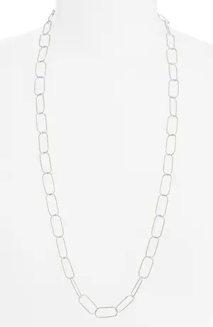 Nordstrom Textured Oval Link Necklace - Silver