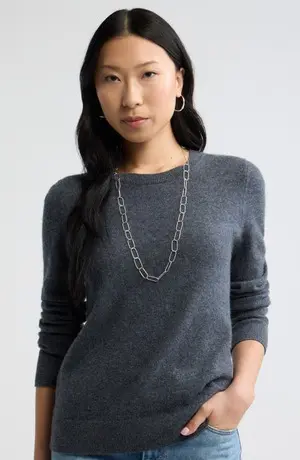 Nordstrom Textured Oval Link Necklace - Silver