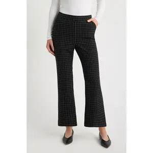 Hue Windowpane Kick Flare Pants - Black/grey