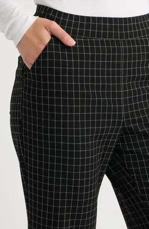 Hue Windowpane Kick Flare Pants