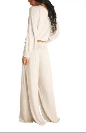 Free People Dream State Wide Leg Lounge Pants - Heather Grey