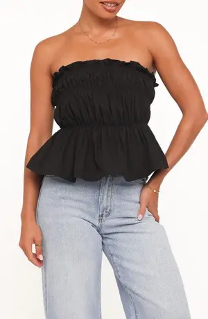 PETAL & PUP Wilhelmina Strapless Top - Black