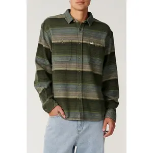 Rip Curl Classic Surf Baja Cotton Flannel Button-up Shirt - Dark Olive