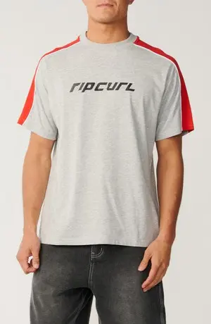 Rip Curl Archive Up Top Graphic Cotton T-shirt - Grey Marle