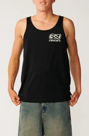 Rip Curl Archive Ripped Graphic Cotton Tank - Black