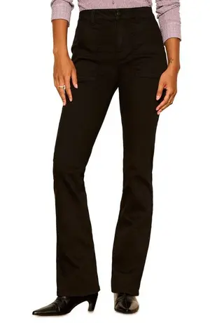 Sanctuary Insider High Waist Bootcut Jeans - Black