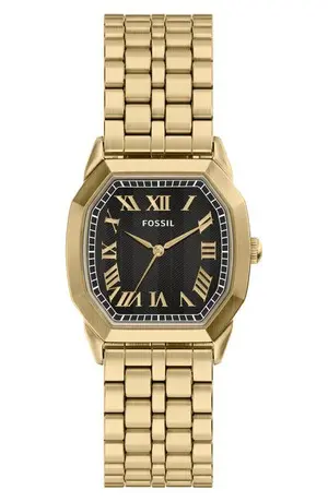 Fossil Harlow Octagonal Case Watch With Guilloche Dial - Gold