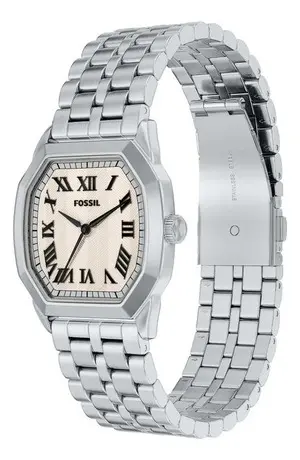 Fossil Harlow Octagonal Case Watch With Guilloche Dial - Silver