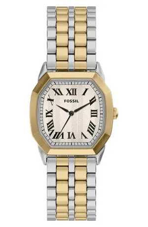 Fossil Harlow Octagonal Case Watch With Guilloche Dial - Two Tone