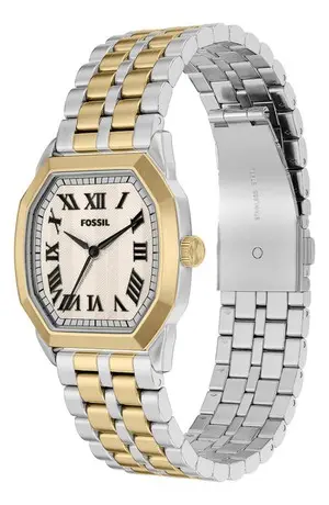 Fossil Harlow Octagonal Case Watch With Guilloche Dial - Two Tone