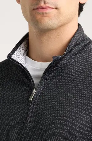 Johnston & Murphy Game Day Xc+™ Goal Post Print Quarter Zip Pullover