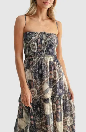 ALL IN FAVOR Backless Tiered Maxi Dress