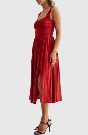 ALL IN FAVOR Textured Midi Dress