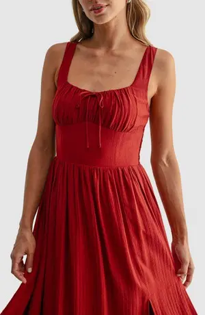 ALL IN FAVOR Textured Midi Dress
