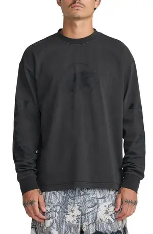 Rvca X Tapout Long Sleeve Heavyweight Cotton Jersey Graphic T-shirt - Black