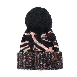 TRESPASS Color Block Knitted Beanie With Pom Pom