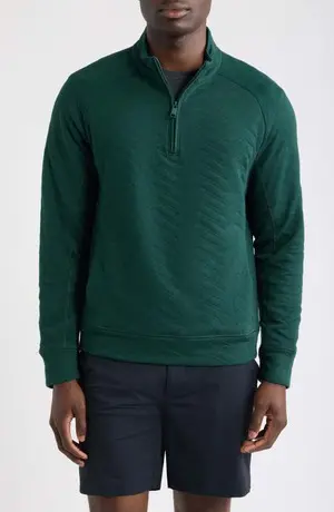 G/fore Dunes Quilted Quarter-zip Pullover - Pine