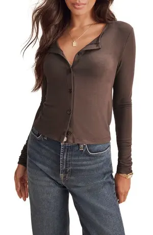 Splendid Cardigan Top - Java Brown