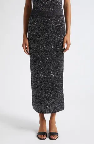 TOCCIN Alisha Sequin Skirt - Onyx