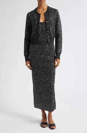 TOCCIN Alisha Sequin Skirt - Onyx