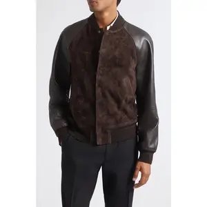 TOM FORD Suede & Leather Bomber Jacket