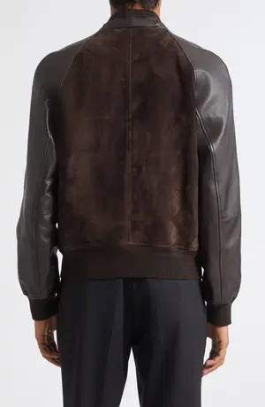 TOM FORD Suede & Leather Bomber Jacket