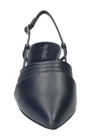 EASY WORKS BY EASY STREET Aura Slingback Kitten Heel Pumps - Navy
