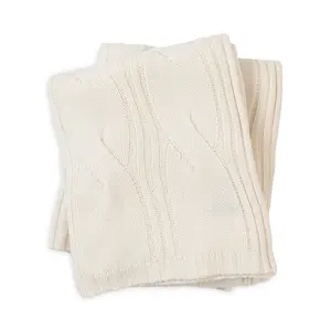 Sofia Cashmere Cable Knit Throw Blanket - Ivory