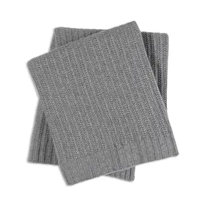Sofia Cashmere Textured Cable Throw Blanket - Heather Grey