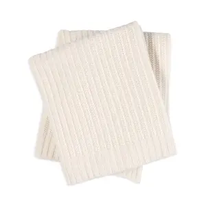 Sofia Cashmere Textured Cable Throw Blanket - Ivory