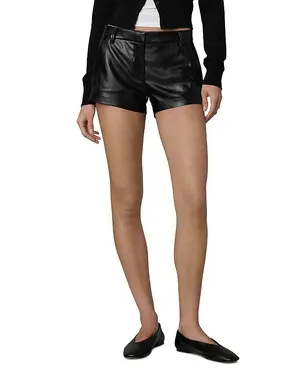 Joe's Jeans The Faux Leather Mini Trouser Shorts - Black