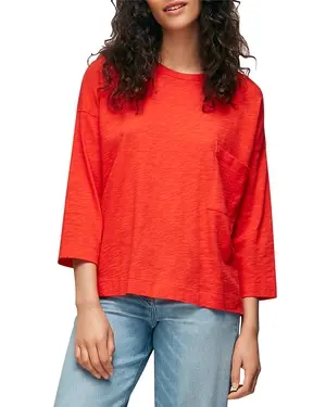 Whistles Boxy Cotton Crewneck Tee - Red