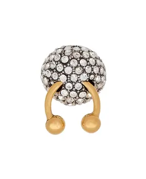Balmain Piercing Brass And Rhinestone Ring - Silver