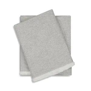 Sofia Cashmere Empire Basketweave Throw Blanket - Heather Grey