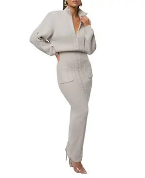 JLUXLABEL Stone Cozy Intentions Ribbed Dress