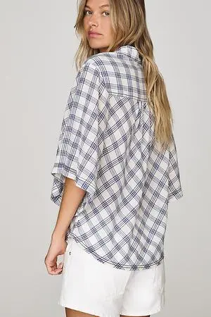 PILCRO Cotton Cape-sleeve Blouse