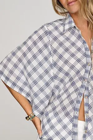 PILCRO Cotton Cape-sleeve Blouse