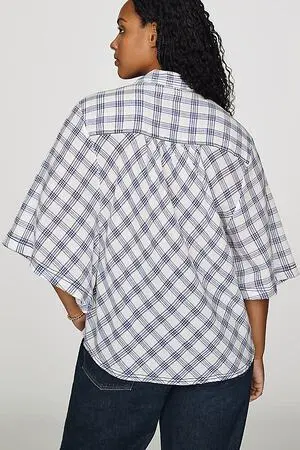 PILCRO Cotton Cape-sleeve Blouse