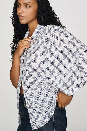 PILCRO Cotton Cape-sleeve Blouse