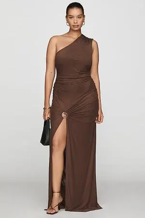 AFRM Swezey One-shoulder Maxi Dress - Brown