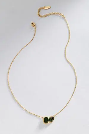 Anthropologie Delicate Mixed Stone Necklace Green