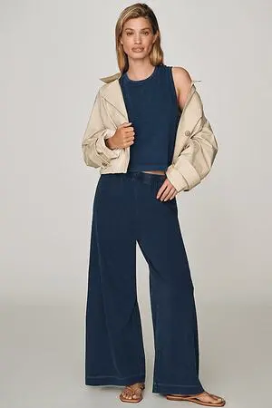 Z Supply Scout 100% Cotton Wide-leg Pants - Dark Denim