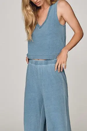 Z Supply Scout 100% Cotton Wide-leg Pants - Light Denim