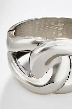 Anthropologie Metal Twist Bangle - Silver